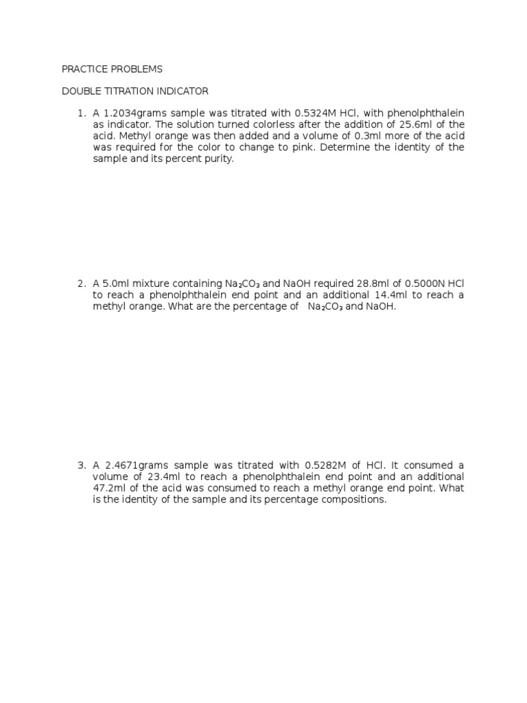 Practice Problems Double Indicator | PDF