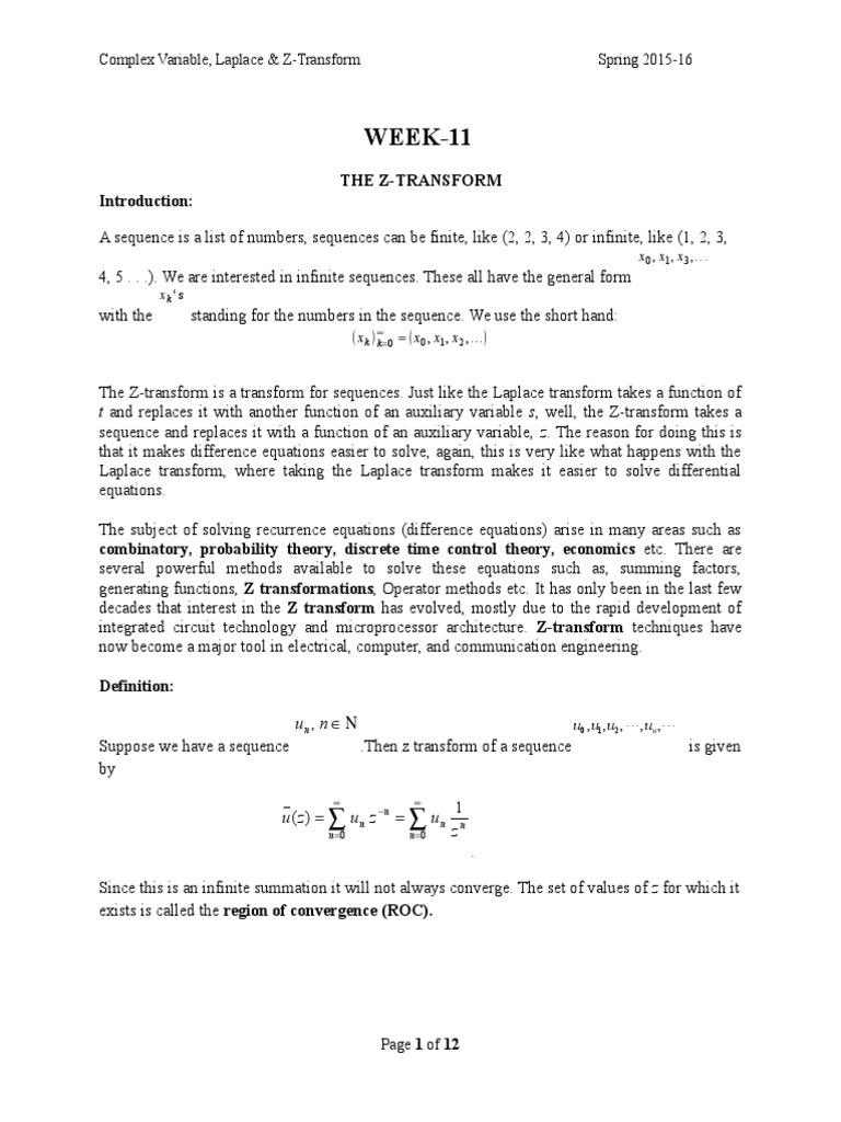 Z-Transformation Math | PDF | Laplace Transform | Recurrence Relation