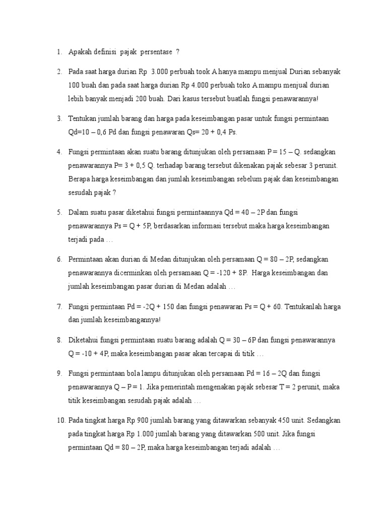 Soal MatEko (Pajak) | PDF