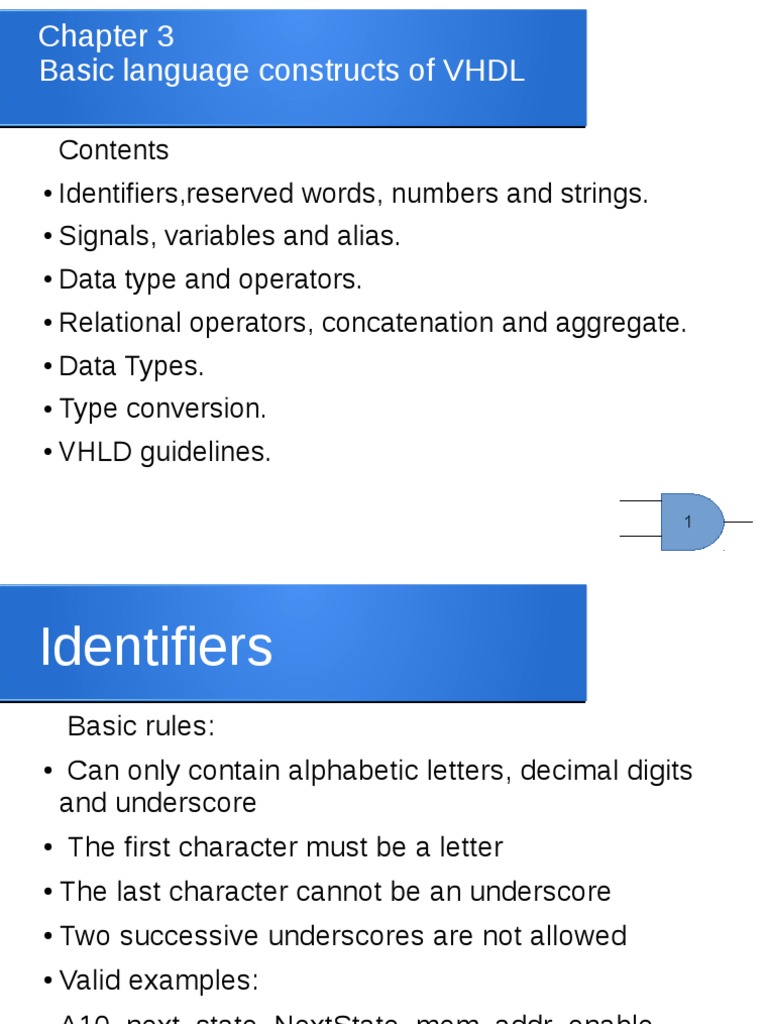 Basic Language Constructs of VHDL | PDF