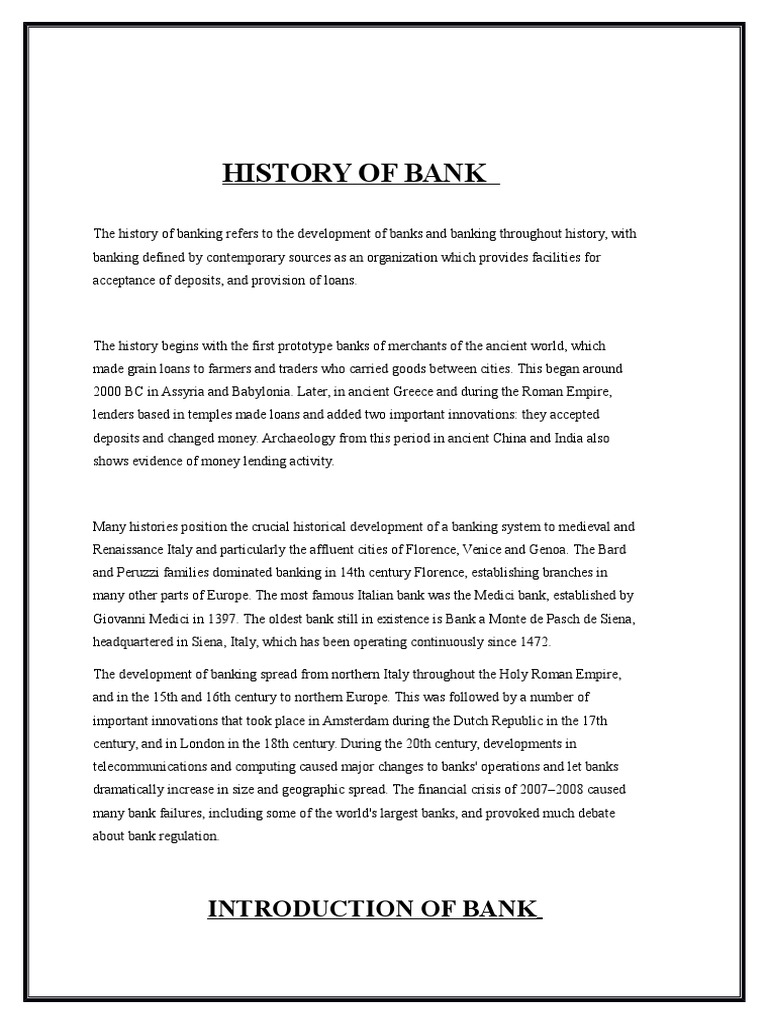 History of Bank | PDF | Debit Card | Stored Value Card