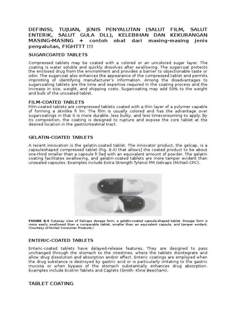 Enteric Coated Tablets Examples
