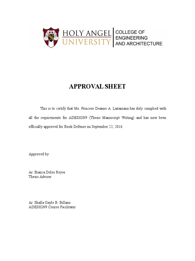Approval Sheet For Book Defense | PDF