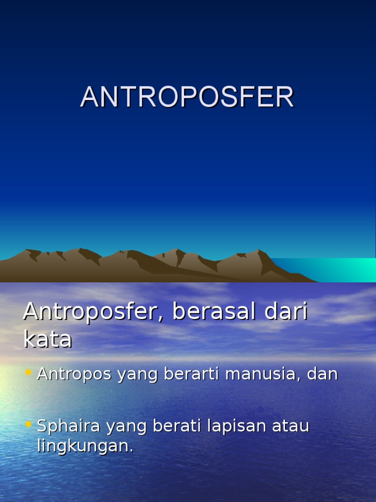 ANTROPOSFER | PDF