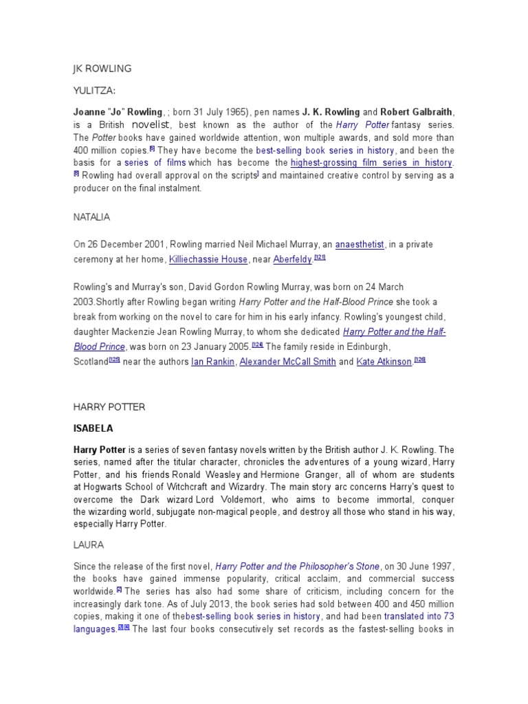 JK Rowling | PDF | Harry Potter | J. K. Rowling