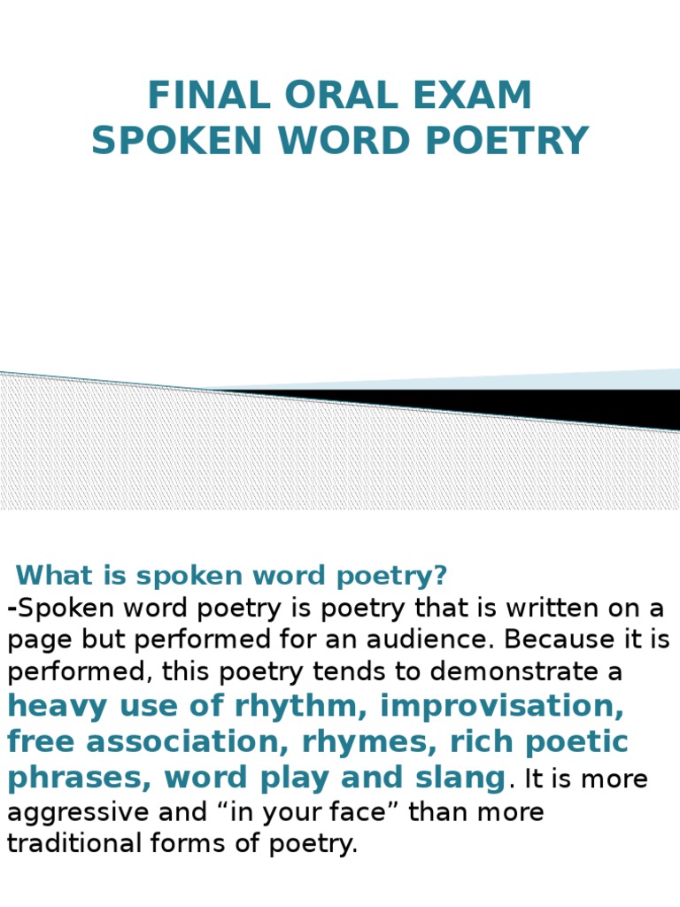 Spoken Word Poetry Guidelines | Spoken Word | Poetry