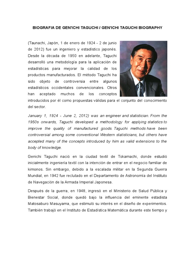 Aportaciones de Genichi Taguchi a la Calidad | PDF | Calidad | Science