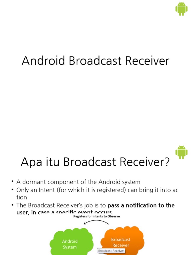 Android Broadcast Receiver Pdf Android Operating System Digital
