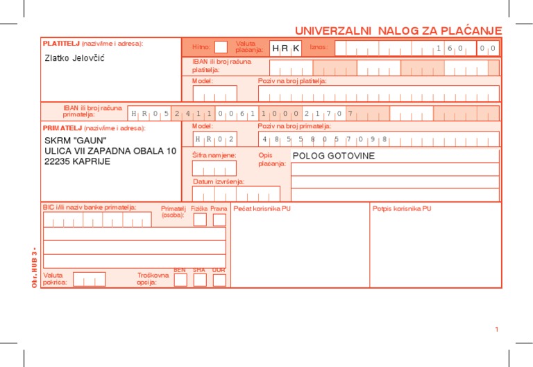 Nalog Za Plaćanje | PDF