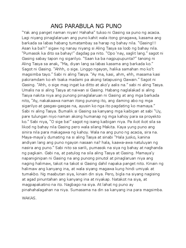 Ang Parabula Ng Puno