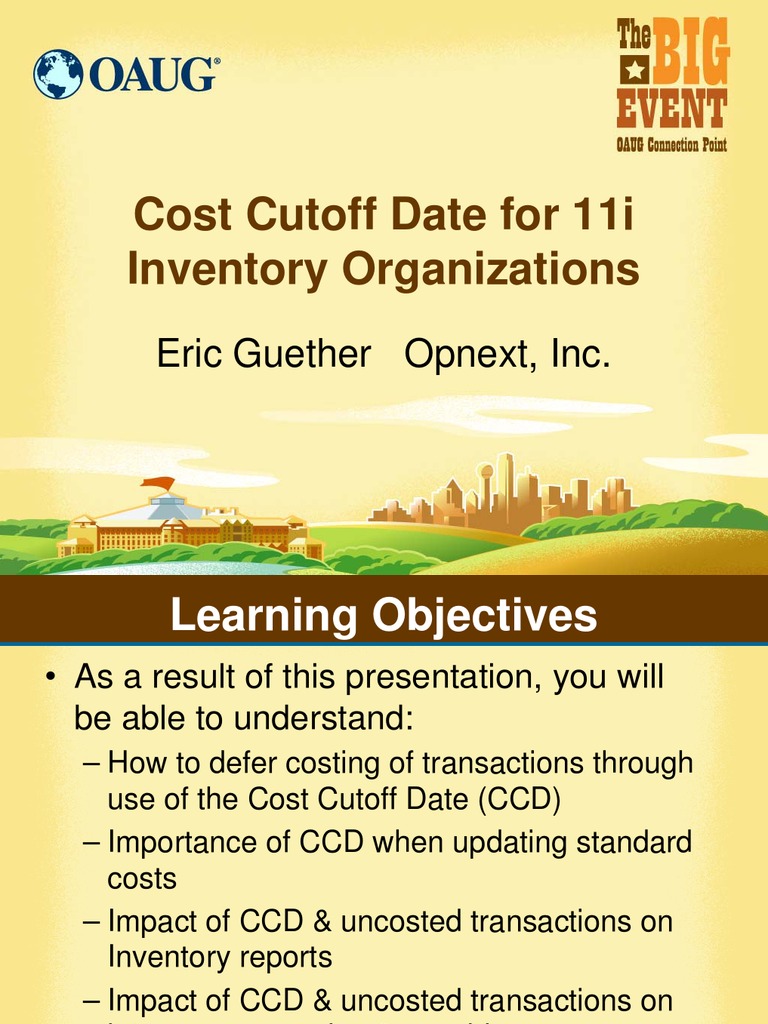 COst Cutoff Date For 11i Inventory | PDF | Inventory | Prices