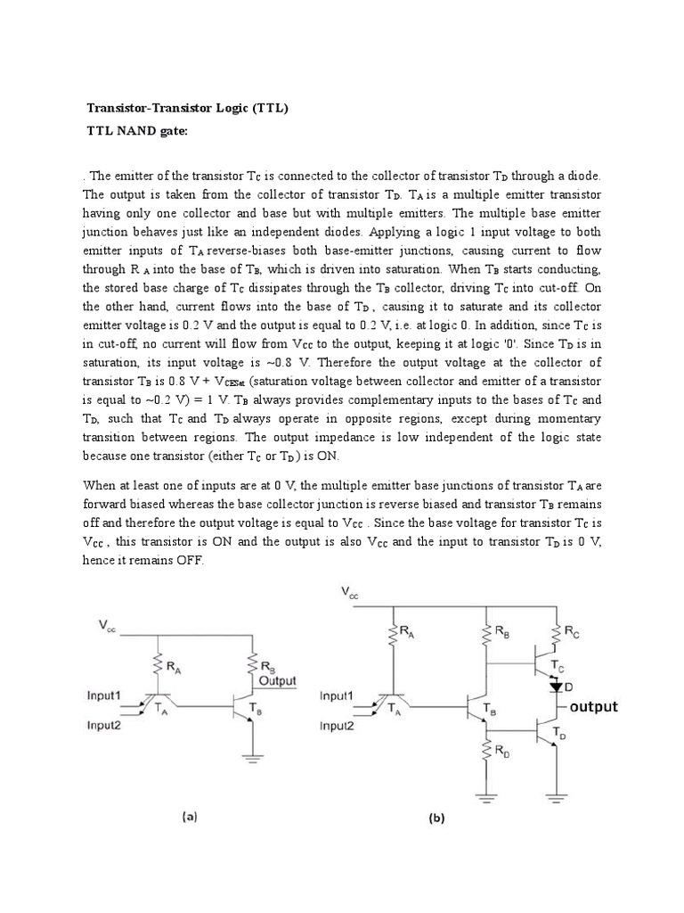 TTL Nand Gate and Cmos | PDF | Cmos | Mosfet