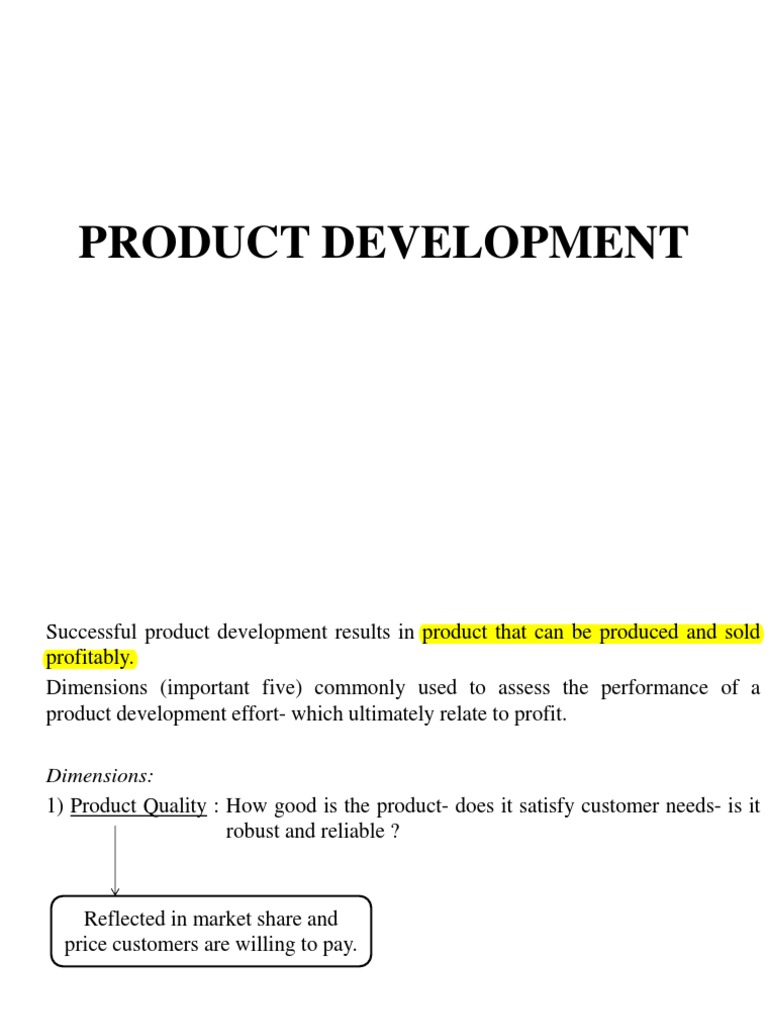 Key Dimensions of Product Development | PDF | New Product Development ...