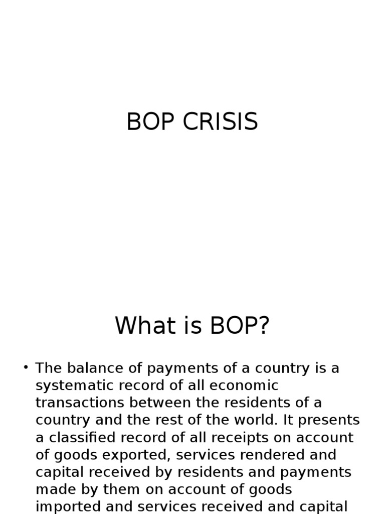 Bop Crisis | PDF | Current Account | Balance Of Payments