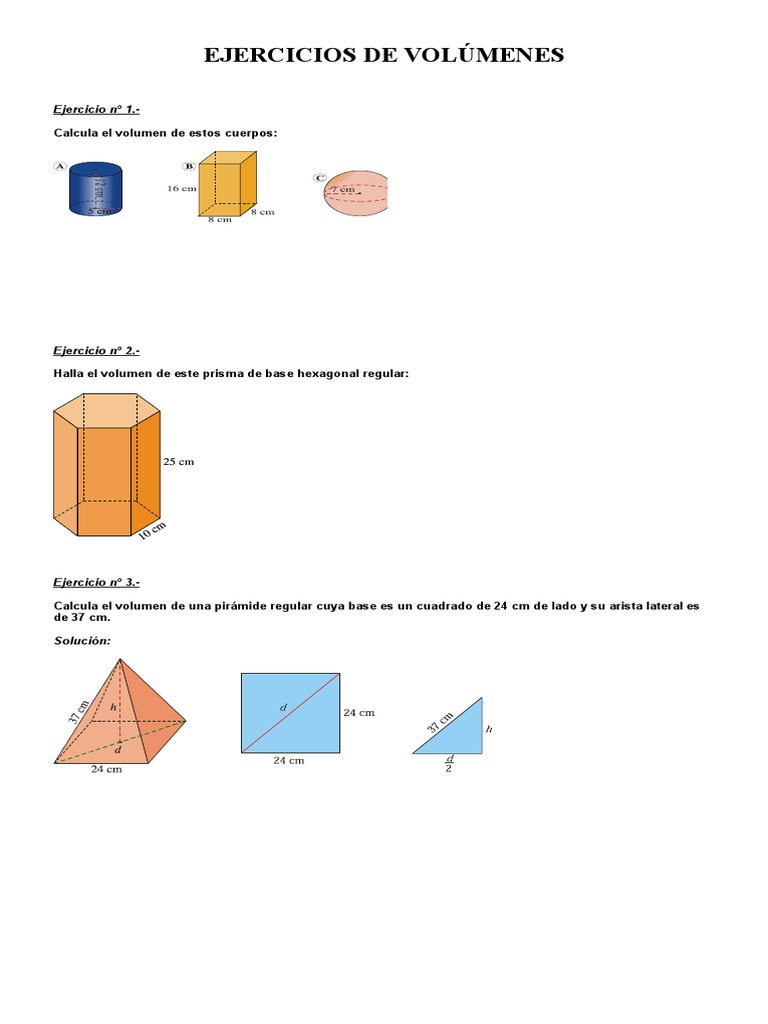 Ejercicios de Volumenes | PDF | Ciencia y matemáticas