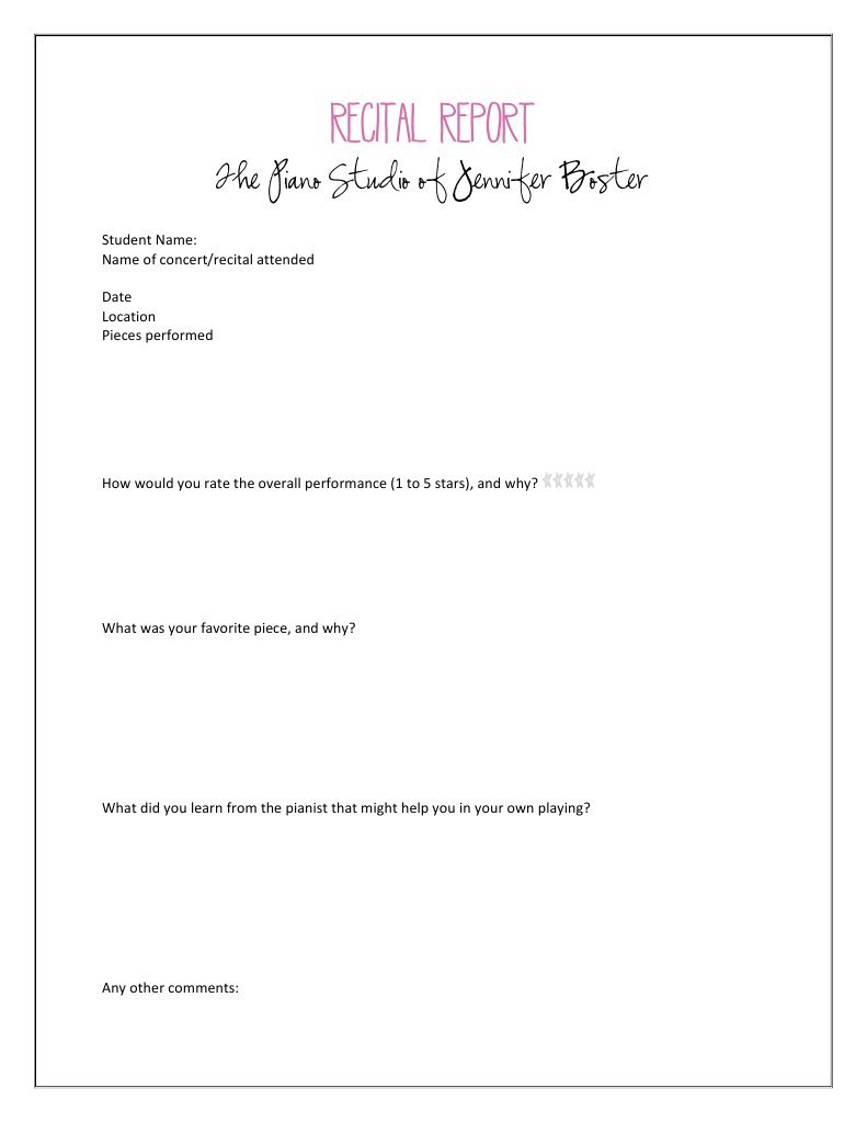 Recital Report | PDF