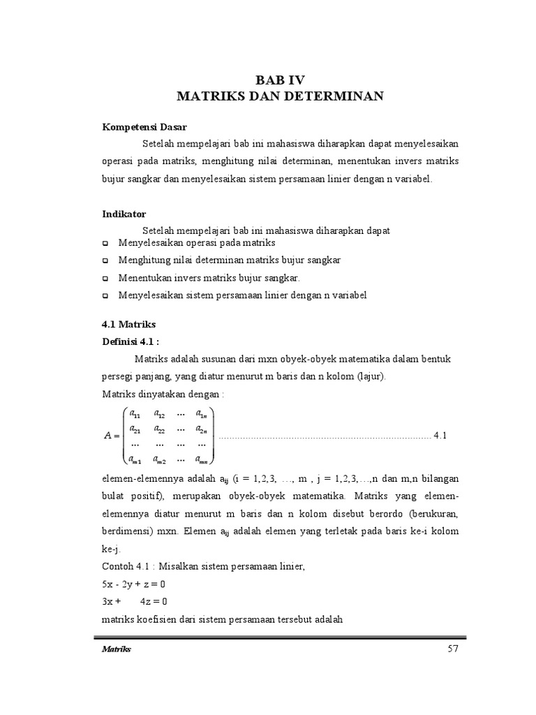 Modul Matrix Untuk Kuliah Umum | PDF