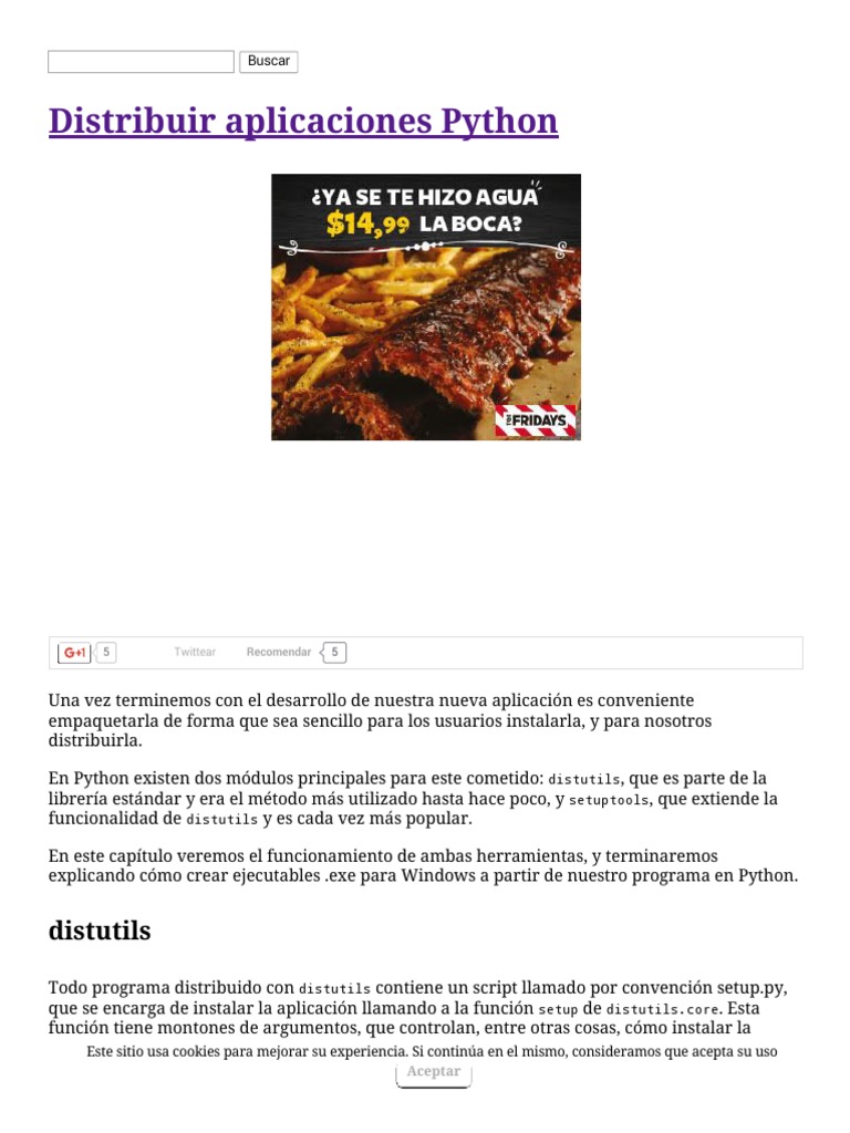 Distribuir Aplicaciones Python | PDF | Python (lenguaje de programación) | Cookie HTTP