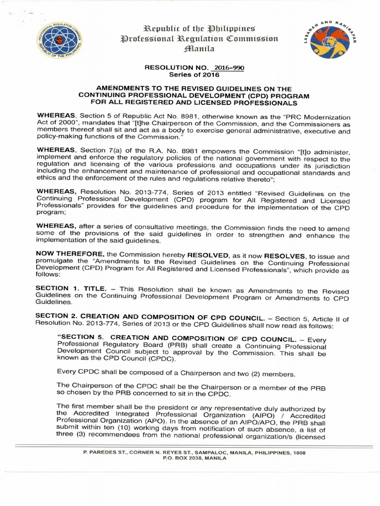 Prc Cpd Requirements