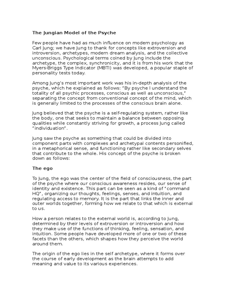 The Jungian Model of the Psyche | Shadow (Psychology) | Carl Jung