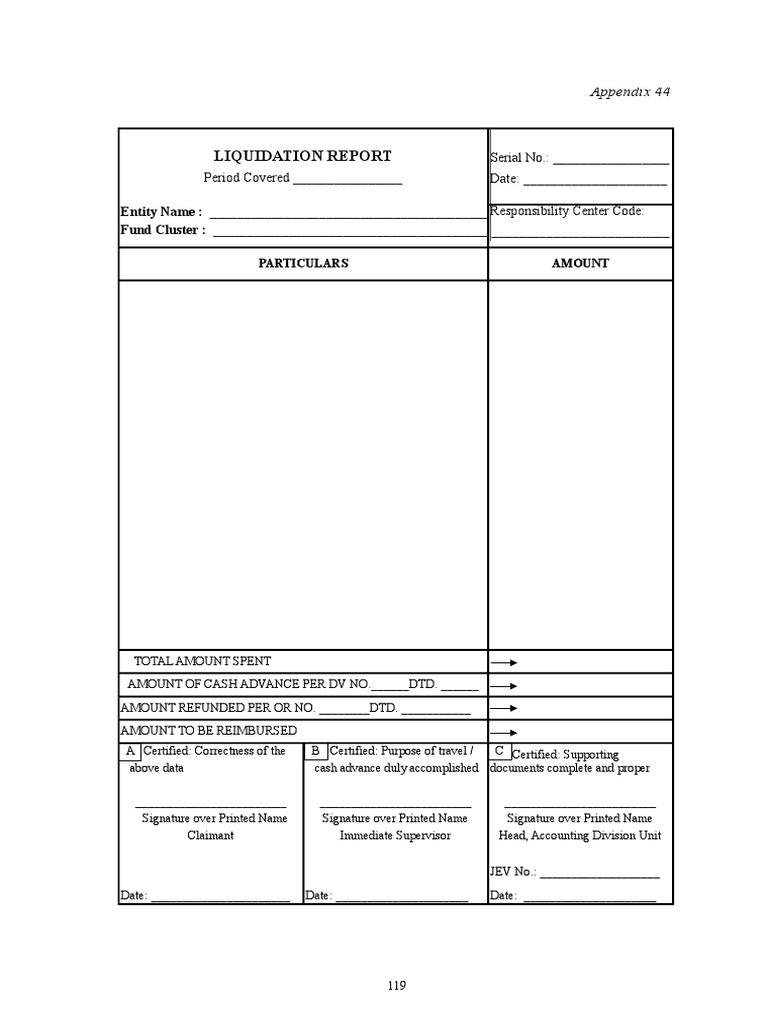 Appendix 44 - Liquidation Report