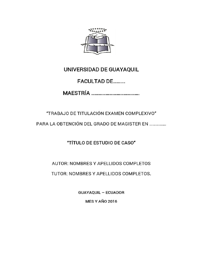 Ute Formato Presentación Examen Complexivo PDF | PDF