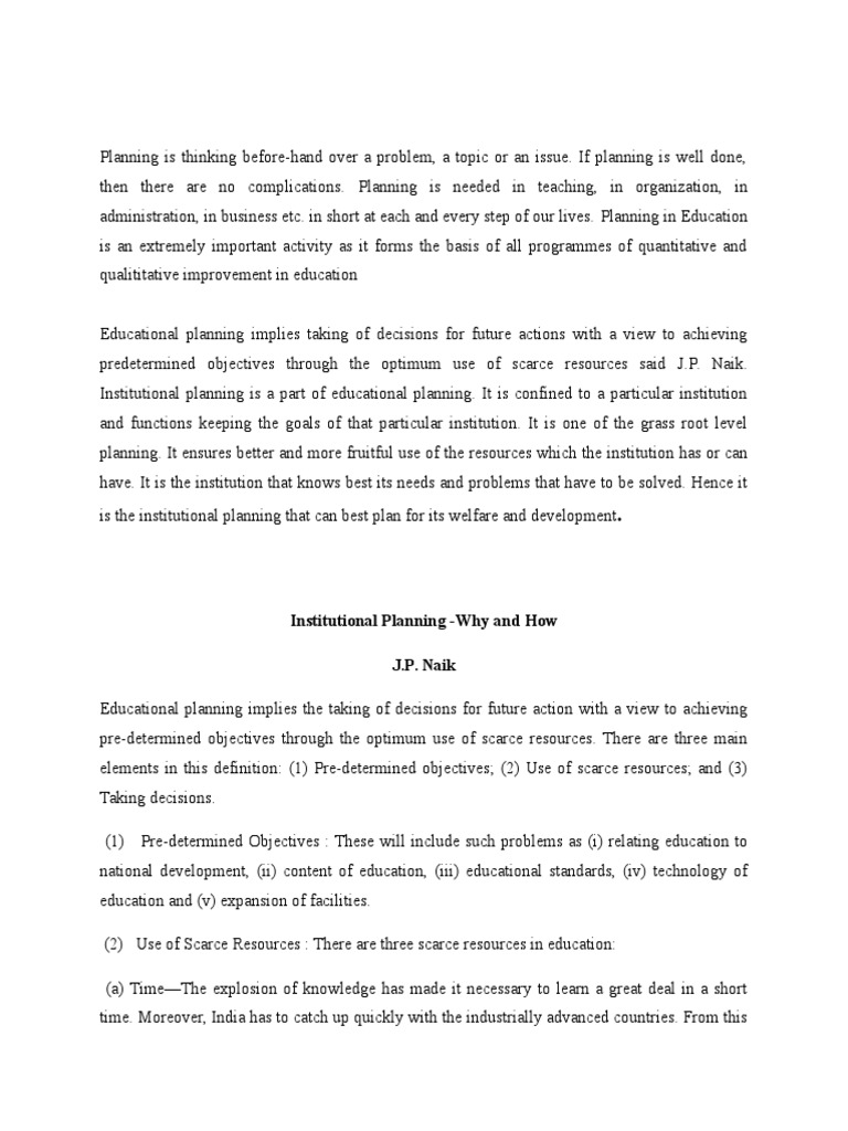 Institutional Planning | PDF | University | Teachers