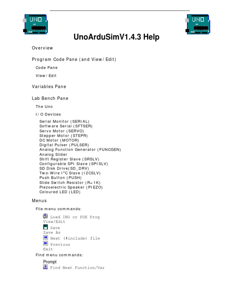 UnoArduSim FullHelp | PDF | Electric Motor | Electrical Engineering