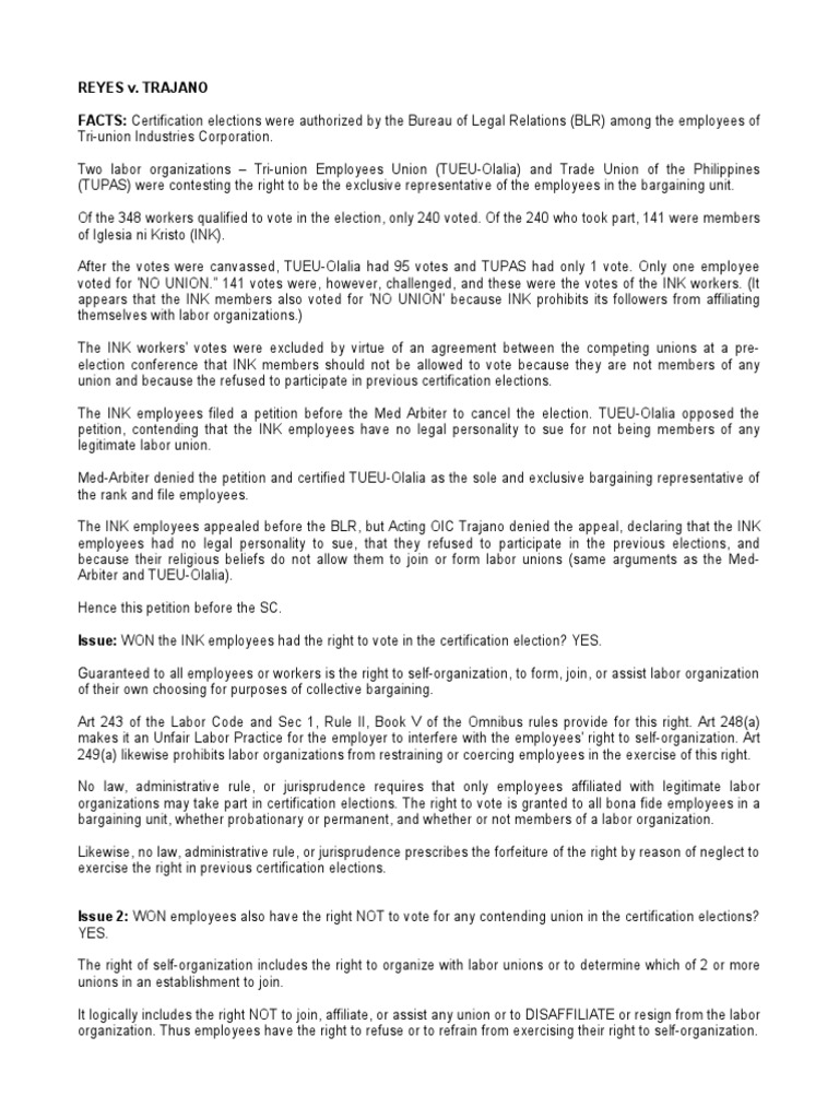 The Right to Vote and Not Vote in Labor Union Certification Elections ...