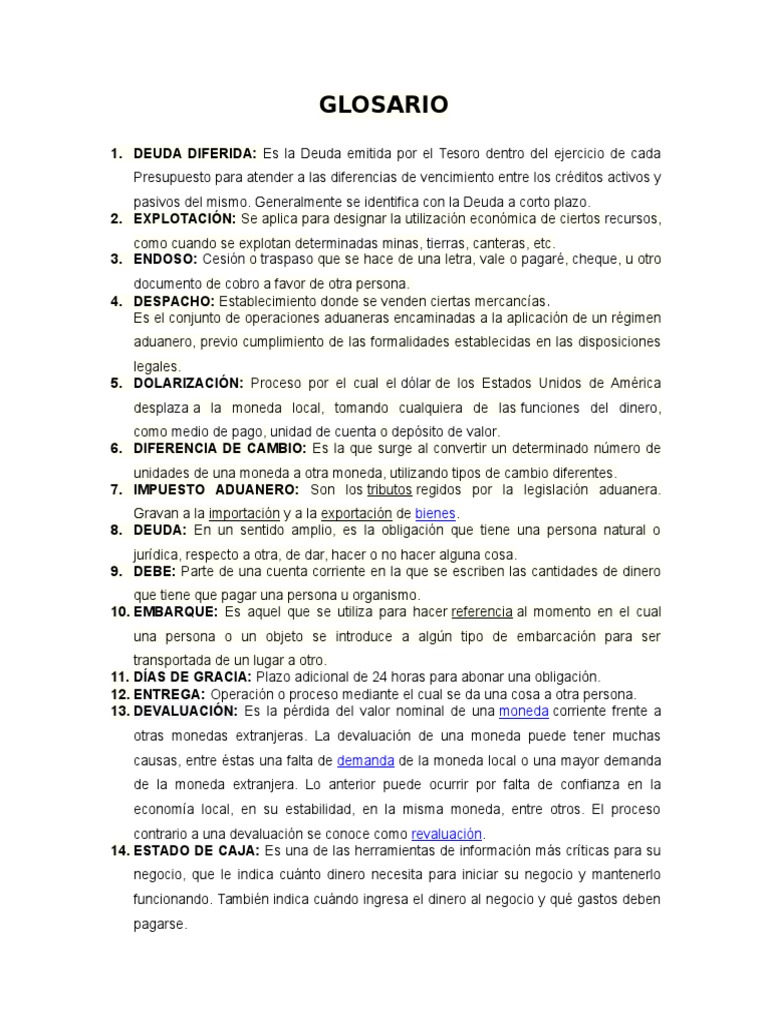 Glosario de Contabilidad Basica | PDF | Contabilidad | Bancos