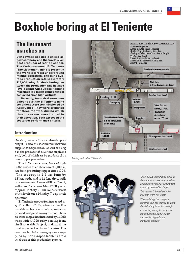 Caso 6 - Boxhole Boring en El Teniente PDF | PDF | Transmission (Mechanics) | Drill