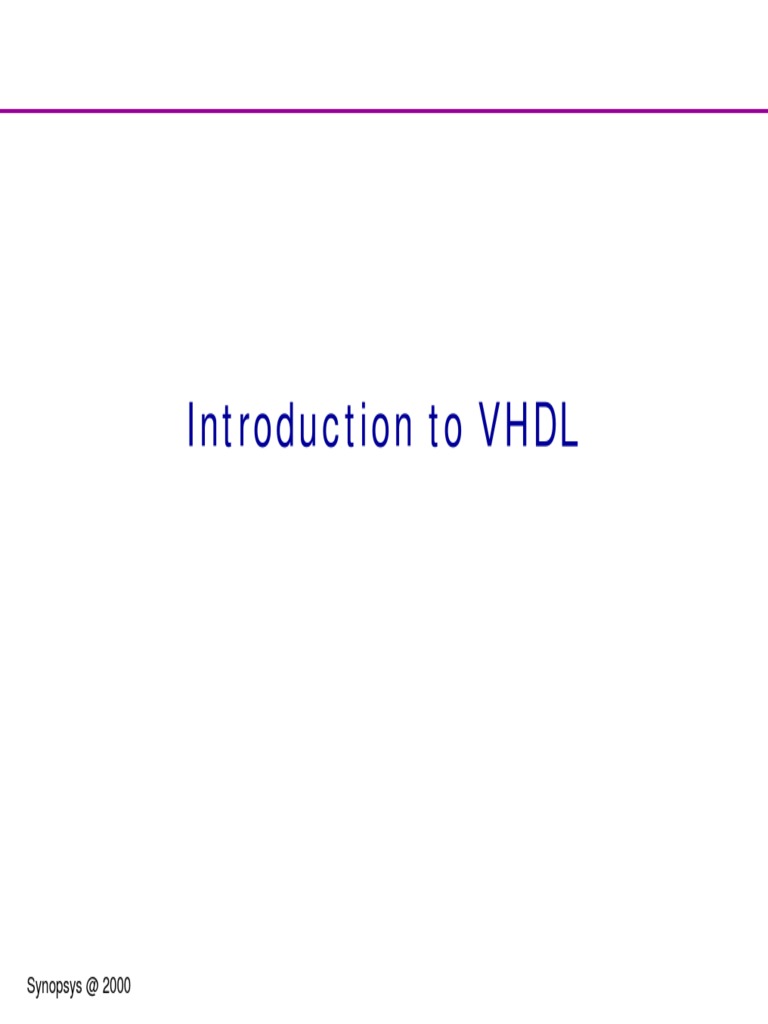 VHDL Language | PDF