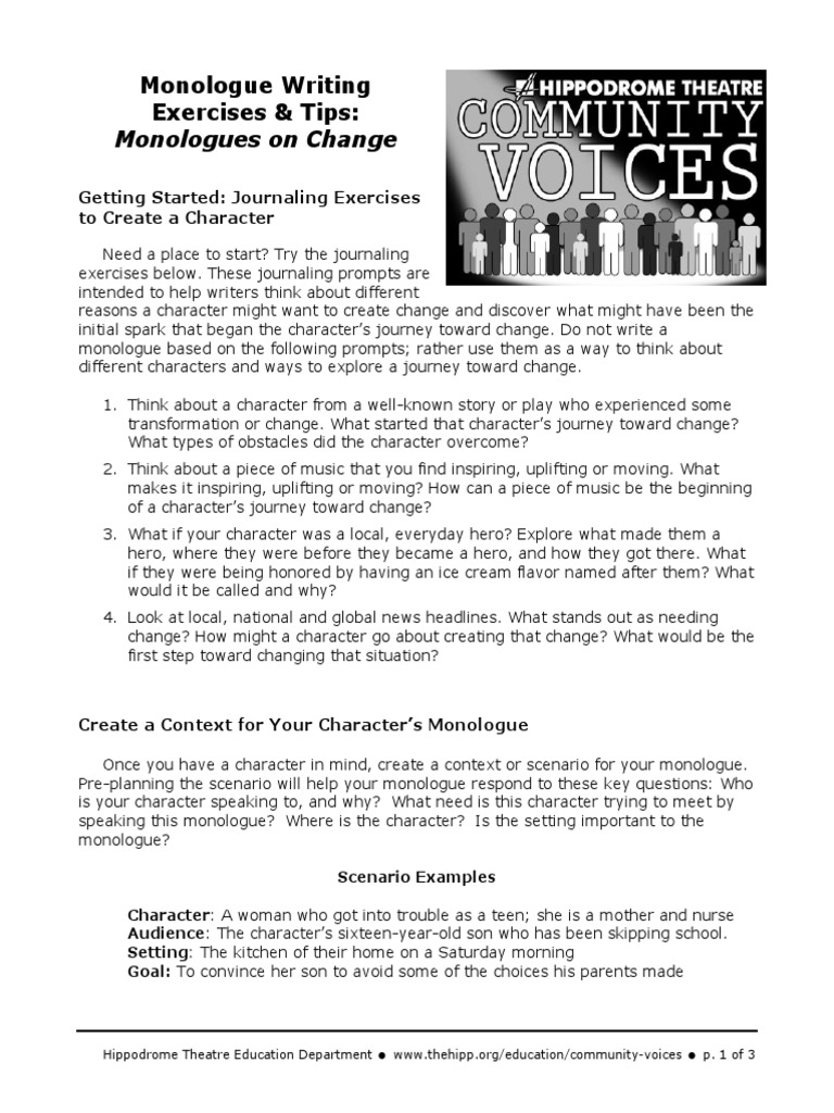 Monologue Writing Tips and Exercises | PDF | Business | Computers