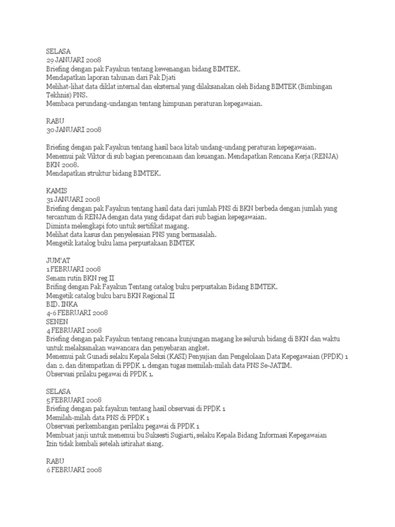 Contoh Laporan Magang | PDF