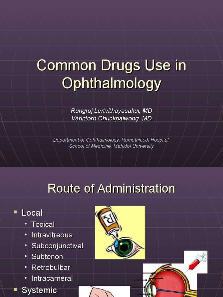 Common Ophthalmic Drugs Overview | PDF | Topical Medication | Human Eye