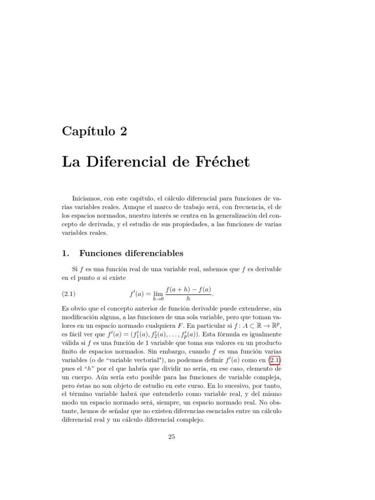 Derivada de Fréchet en Múltiples Variables | PDF | Derivado | Curva