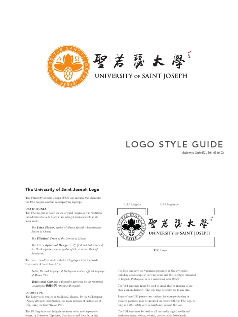 USJ Logo Style Guide V18 | PDF | Logos | Calligraphy