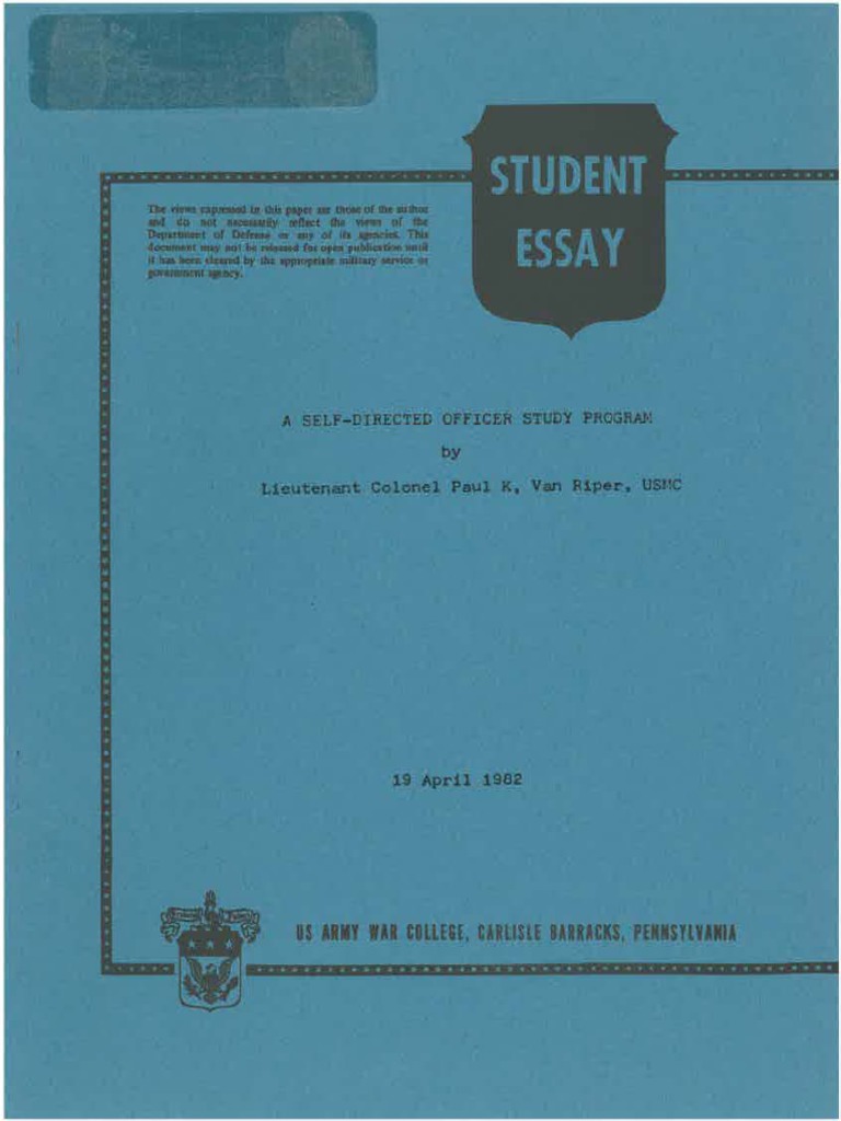 A Self-Directed Officer Study Program - Paul K. Van Riper LTC USMC ...