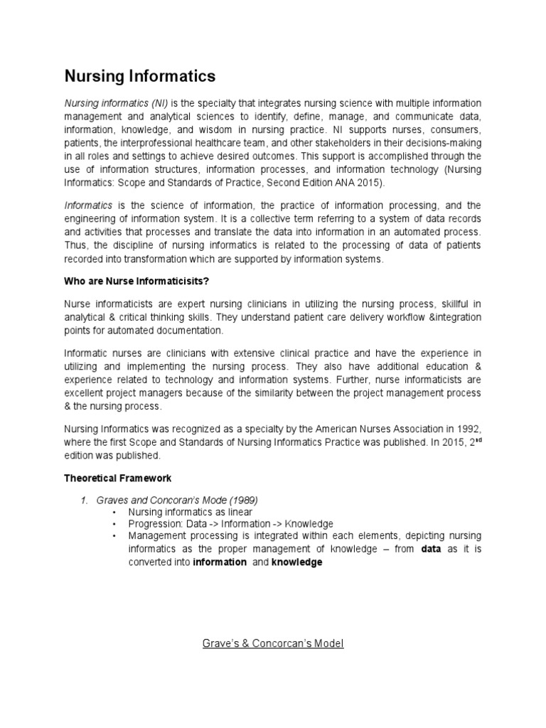 Nursing Informatics | Health Informatics | Informatics