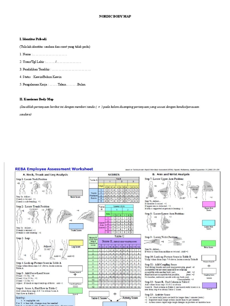 LAMPIRAN 1 Kuesioner Nordic Body Map | PDF