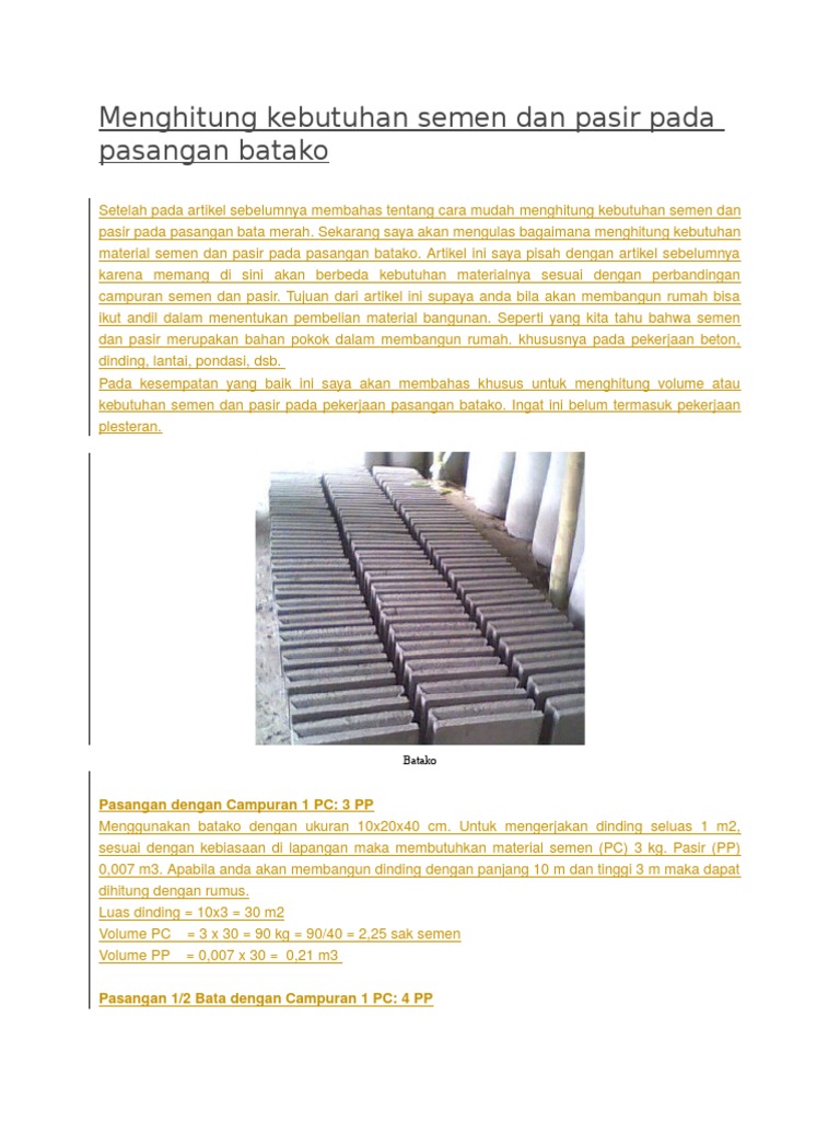 Menghitung Batako | PDF