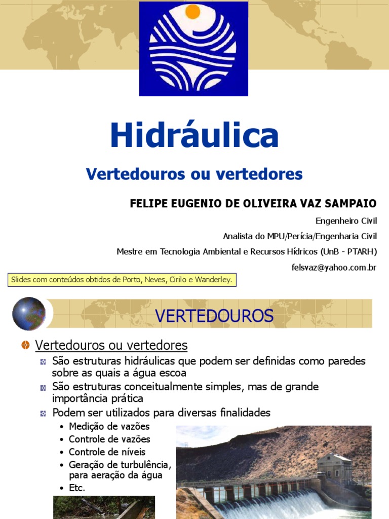 Importância dos Vertedouros na Hidráulica | PDF | Vertedouro | Hidrologia