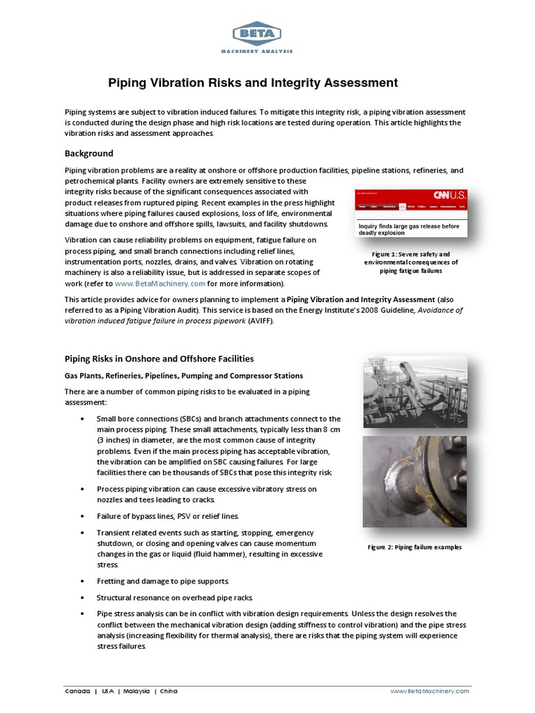 A4 Piping Vibration Risks and Integrity Assessment ARTICLE | PDF ...