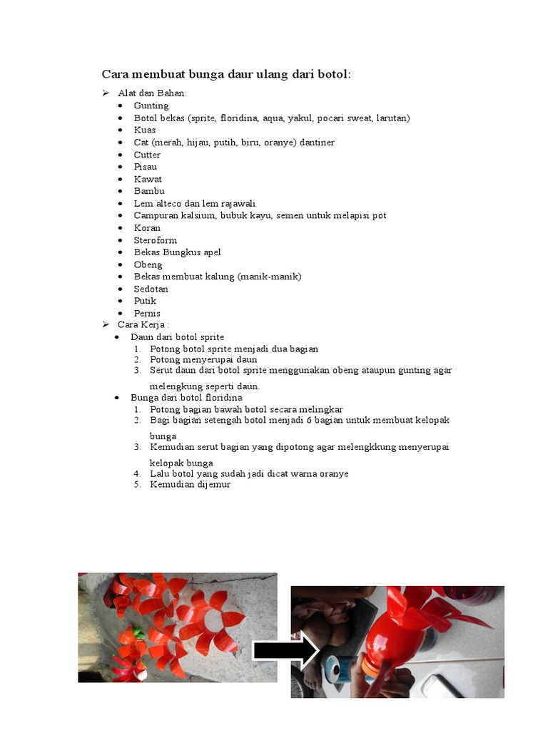Tutorial Bunga Daur Ulang dari Botol | PDF