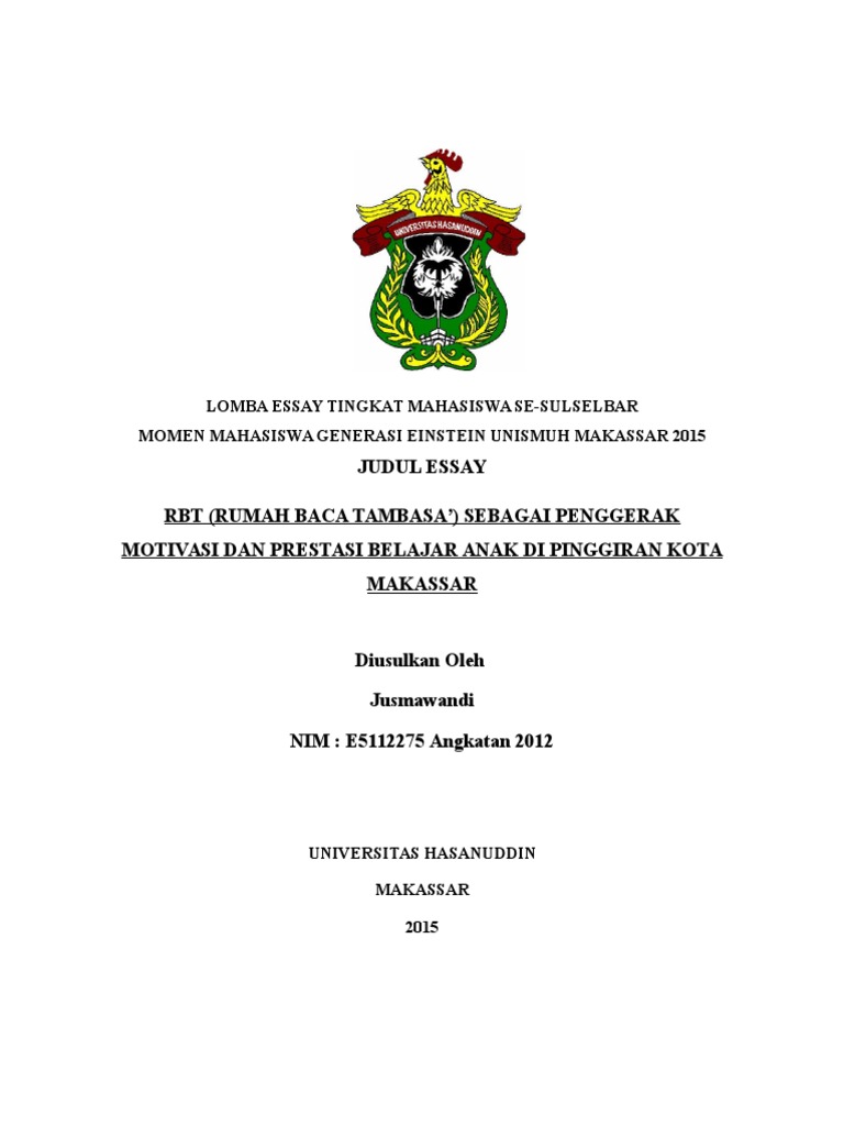 Contoh Esai Mendapat Juara 3 Dalam Lomba | PDF