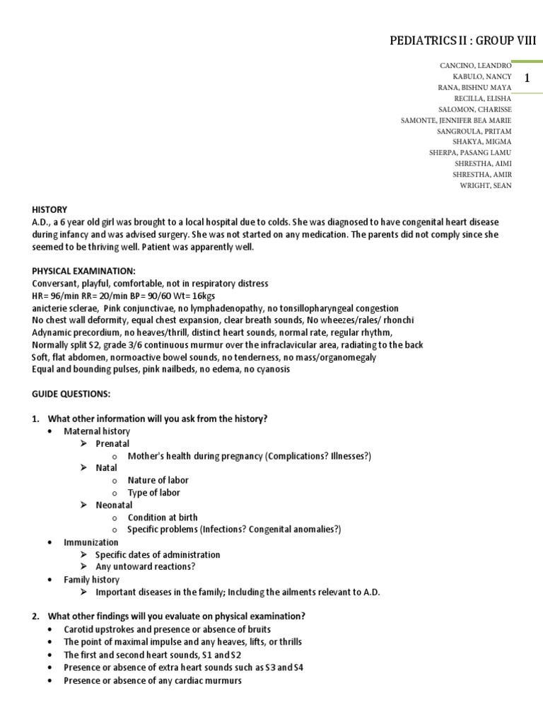 Small Group Discussion | PDF | Cardiology | Heart
