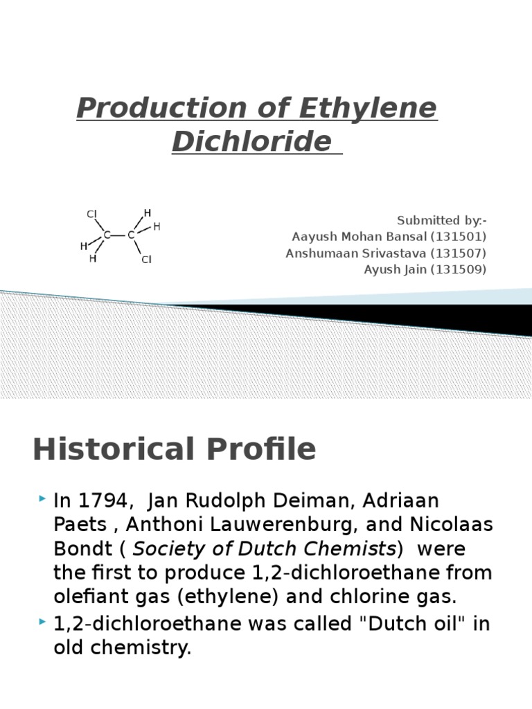 Ethylene Dichloride | PDF | Organic Compounds | Chemical Process ...