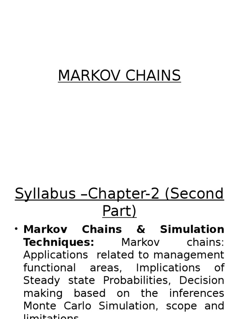 2.markov Chaains | PDF | Markov Chain | Applied Mathematics
