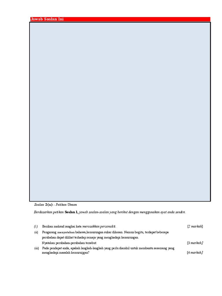 Contoh Soalan Rumusan SPM | PDF