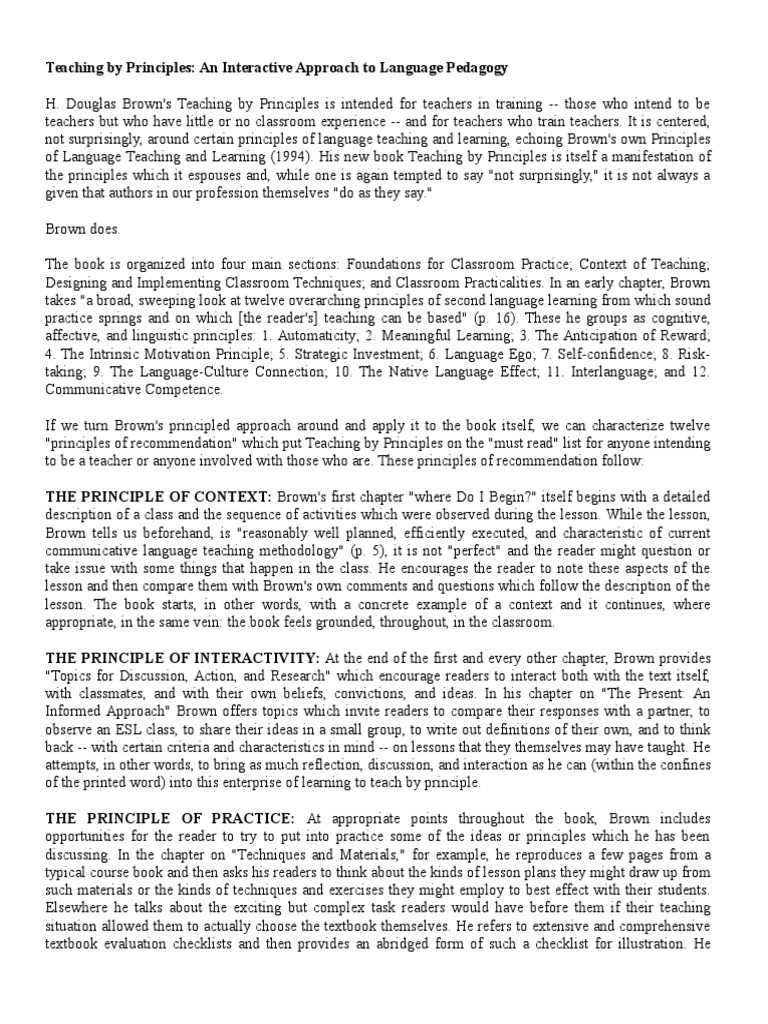 Teaching by Principles | PDF | Language Acquisition | Language Education